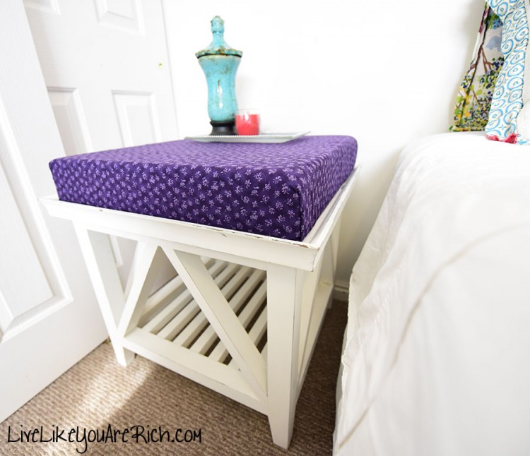 DIY Memory Foam Side Table Toppers - Live Like You Are Rich