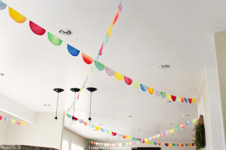 DIY Coffee Filter Banner - Live Like You Are Rich