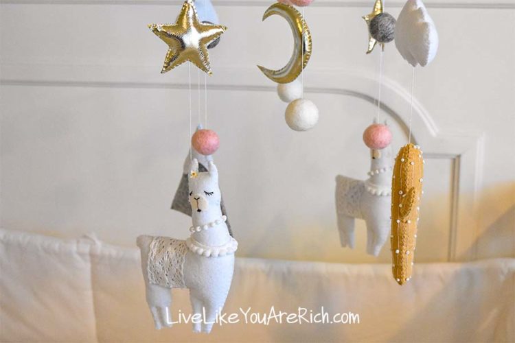 Baby Girl Llama Alpaca Nursery - Live Like You Are Rich