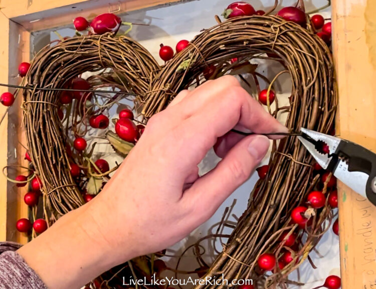 Berry Heart Wreath in a Vintage Frame - Live Like You Are Rich