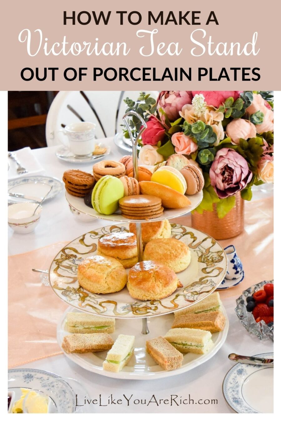 How to Make a Victorian Tea Stand Out of Porcelain Plates - Live Like ...