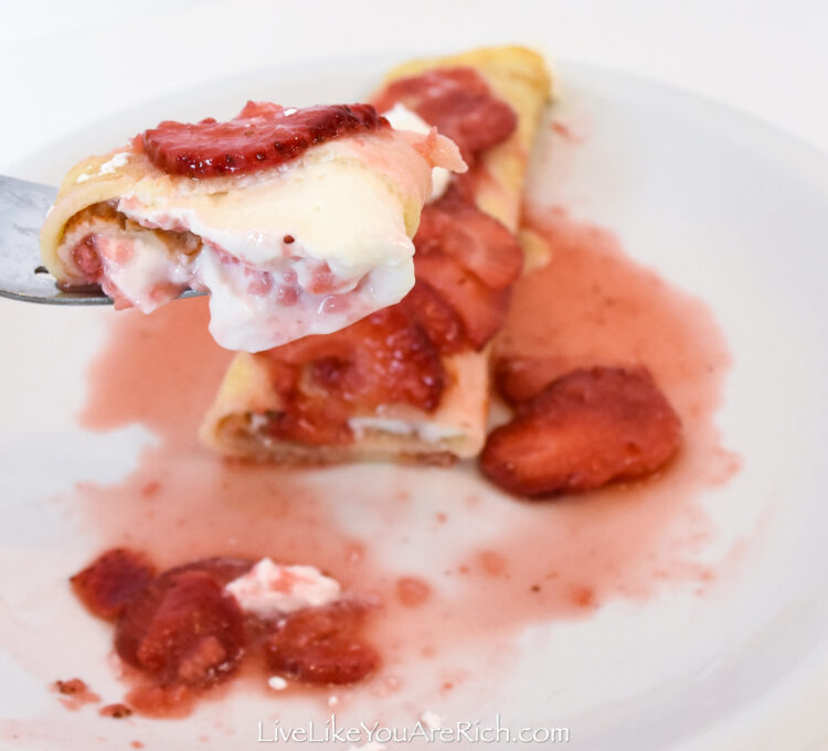 Strawberries and Cream Homemade Crepe Recipe - Live Like You Are Rich