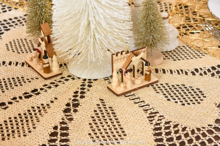 White and Gold Nativity Christmas Tablescape - Live Like You Are Rich