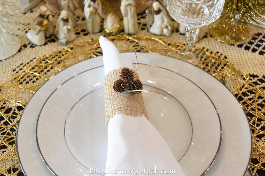 White and Gold Nativity Christmas Tablescape - Live Like You Are Rich