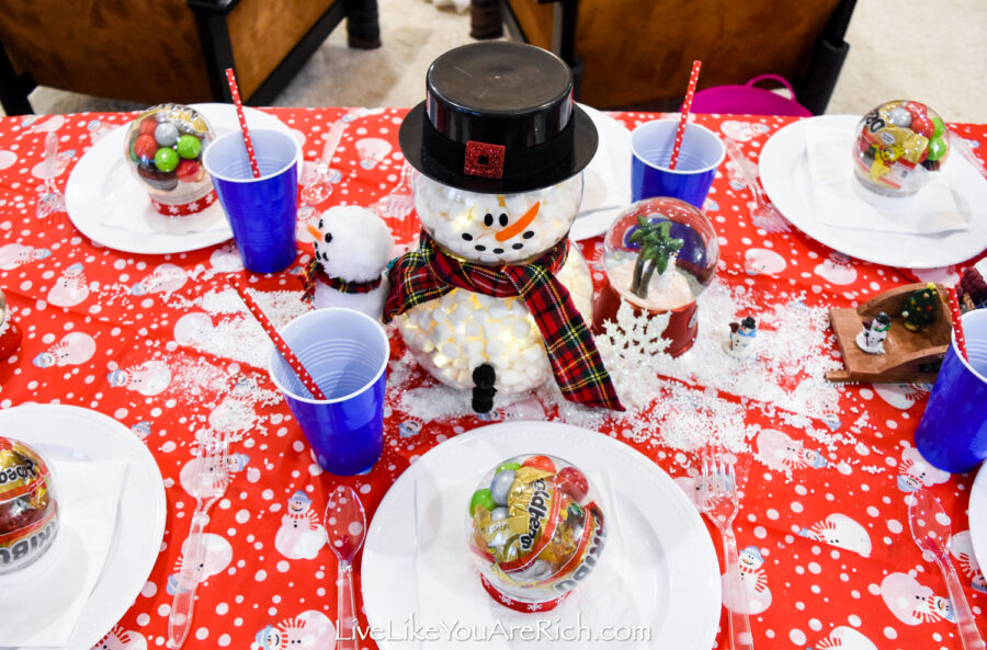 Kids' Winter Snowman Tablescape - Live Like You Are Rich