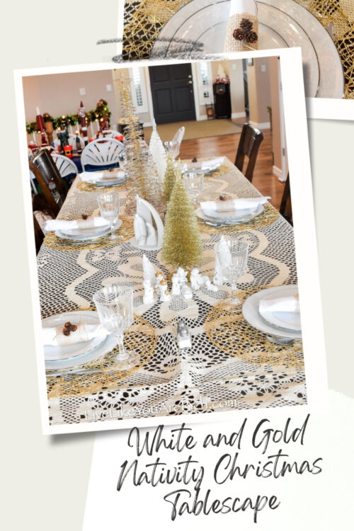 White and Gold Nativity Christmas Tablescape - Live Like You Are Rich