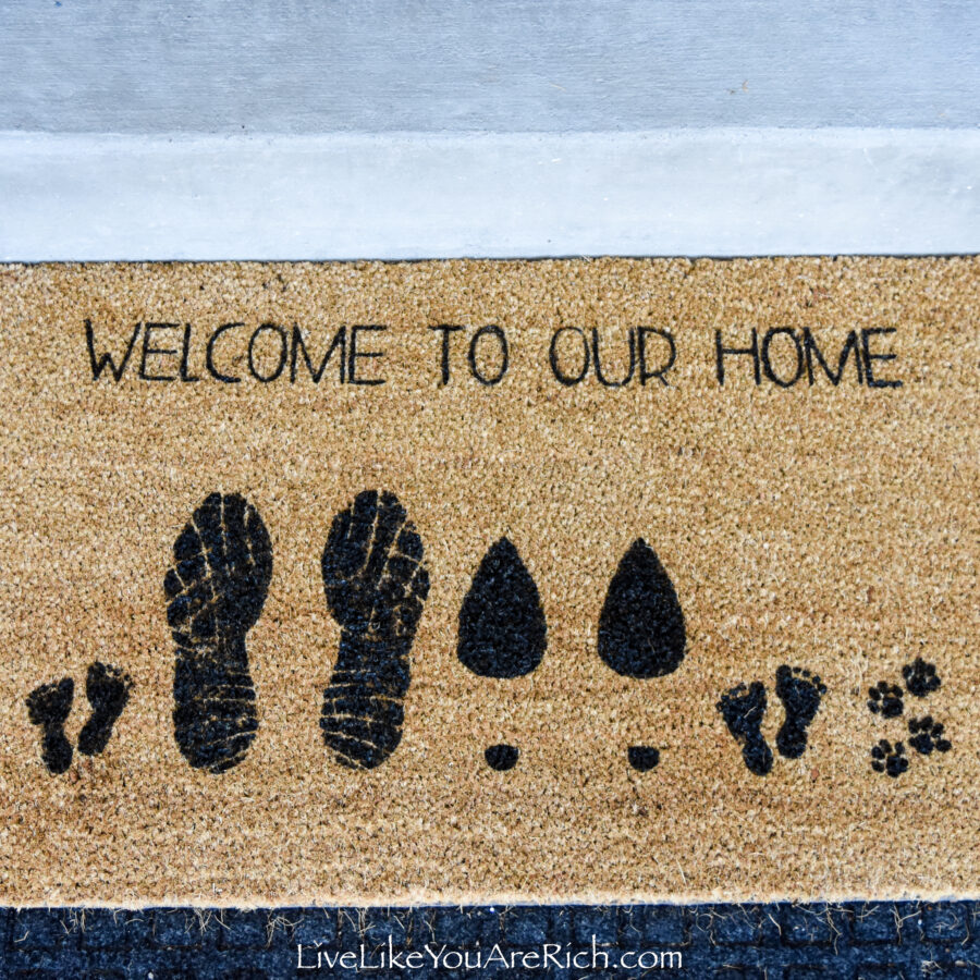 Custom Footprint Doormat with Free Printable - Live Like You Are Rich