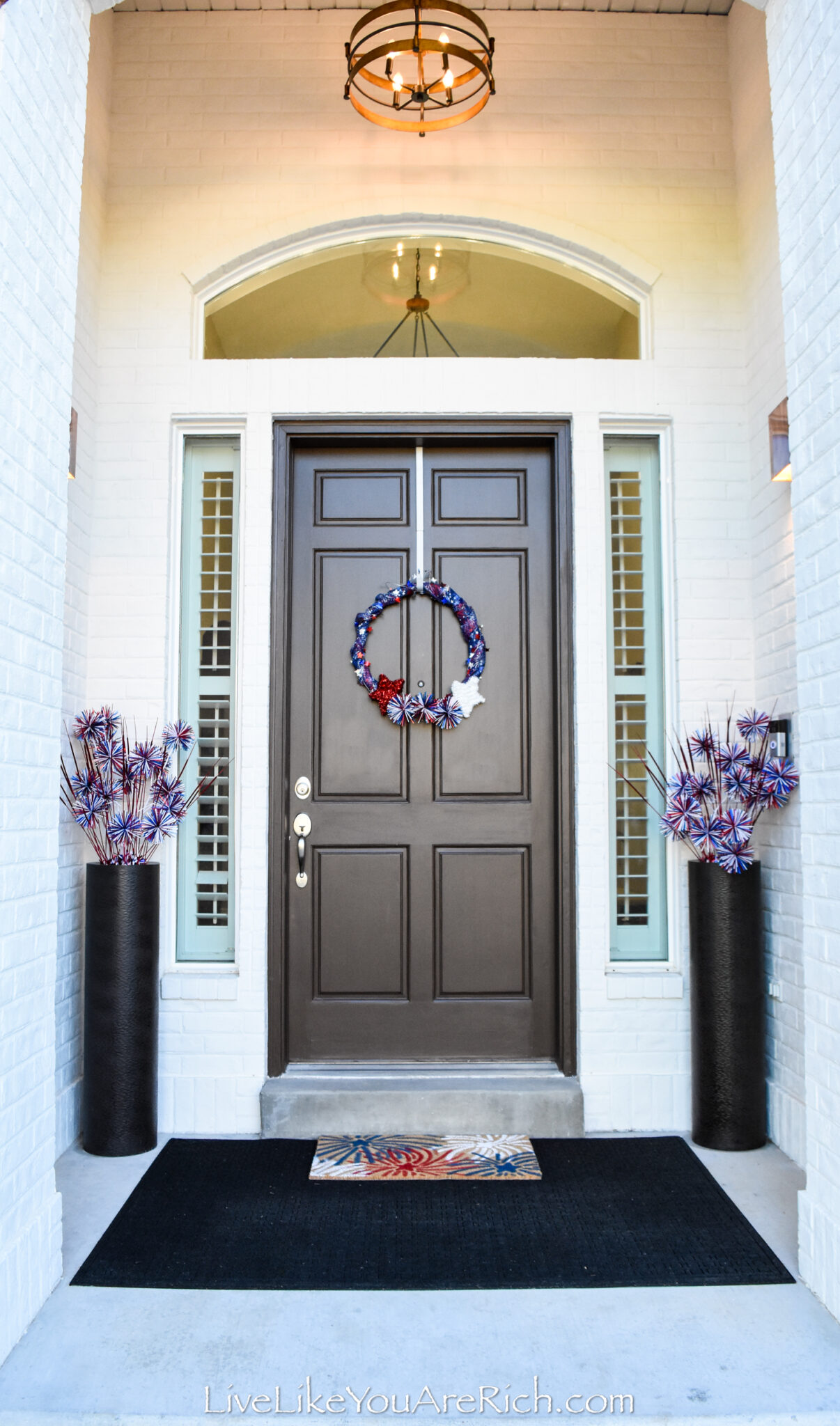 Fourth of July Firework Front Door Decor - Live Like You Are Rich