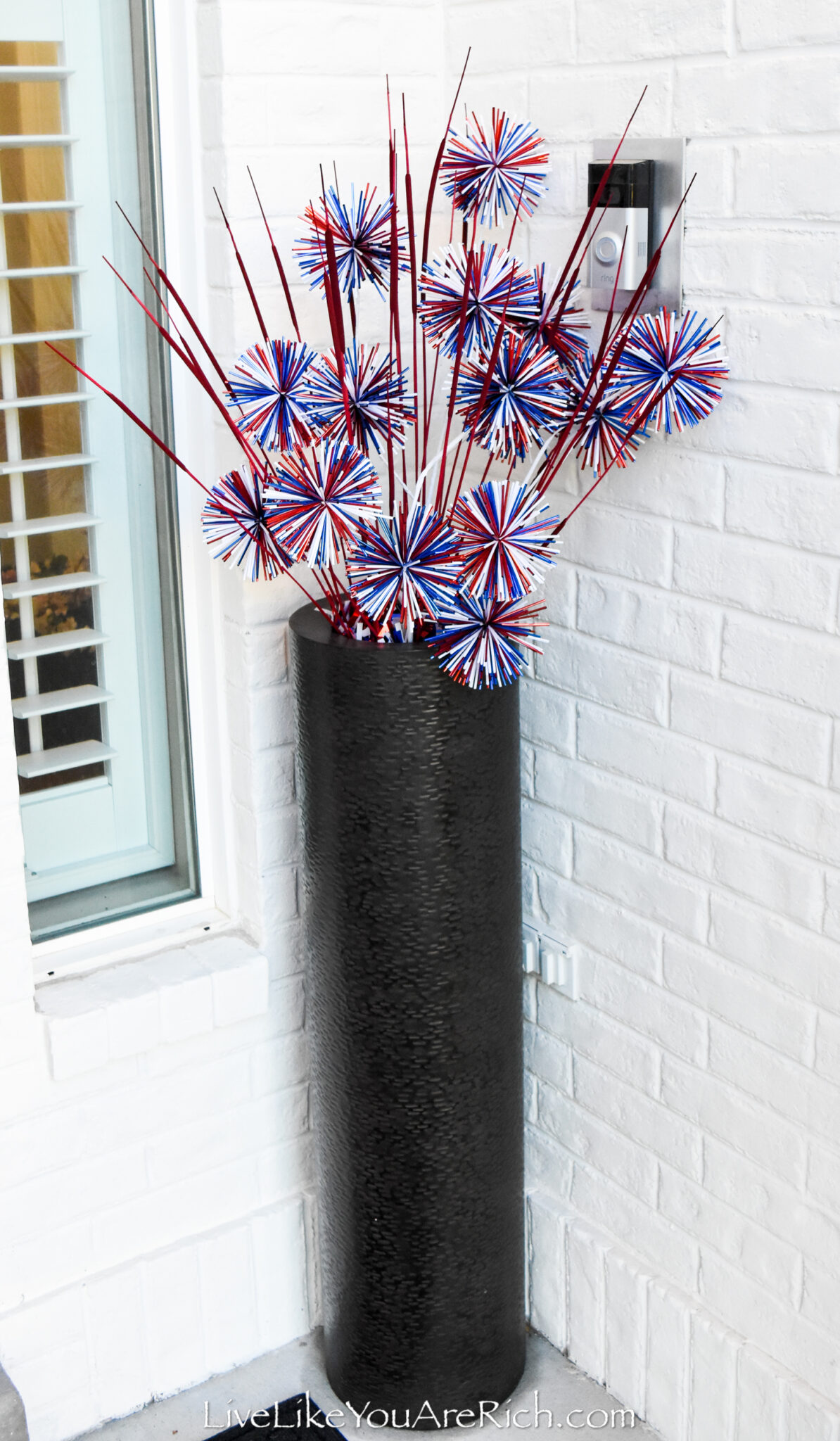 Fourth of July Firework Front Door Decor - Live Like You Are Rich