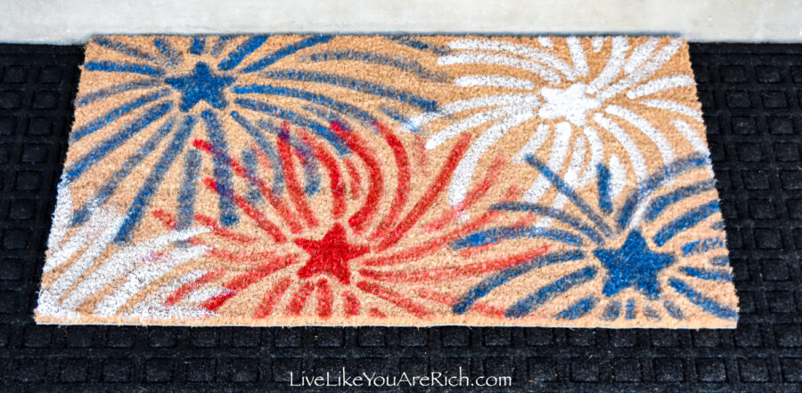 Fourth of July Firework Front Door Decor - Live Like You Are Rich