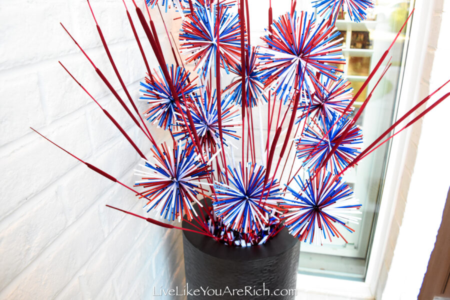 Fourth of July Firework Front Door Decor - Live Like You Are Rich