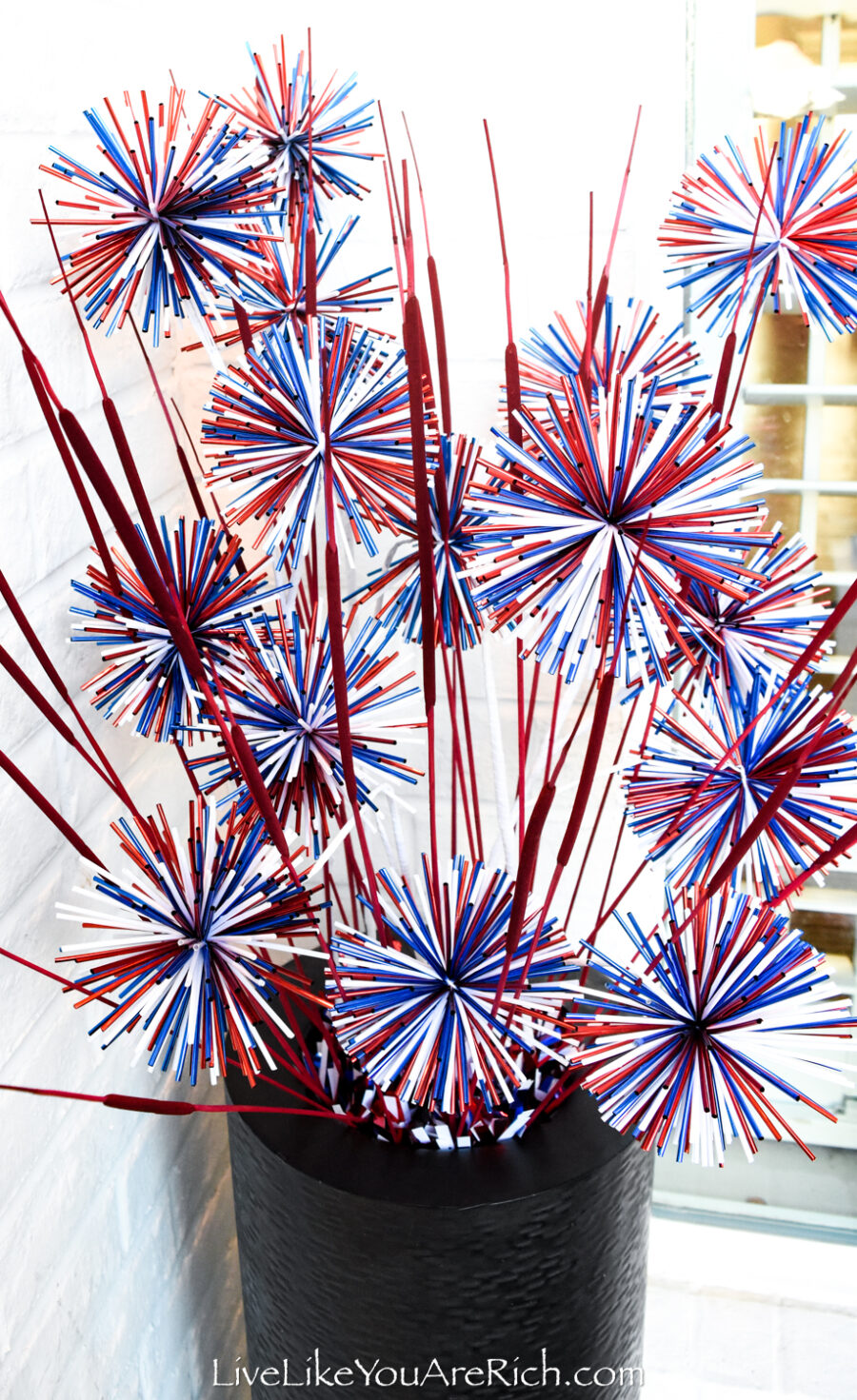 Fourth of July Firework Front Door Decor - Live Like You Are Rich