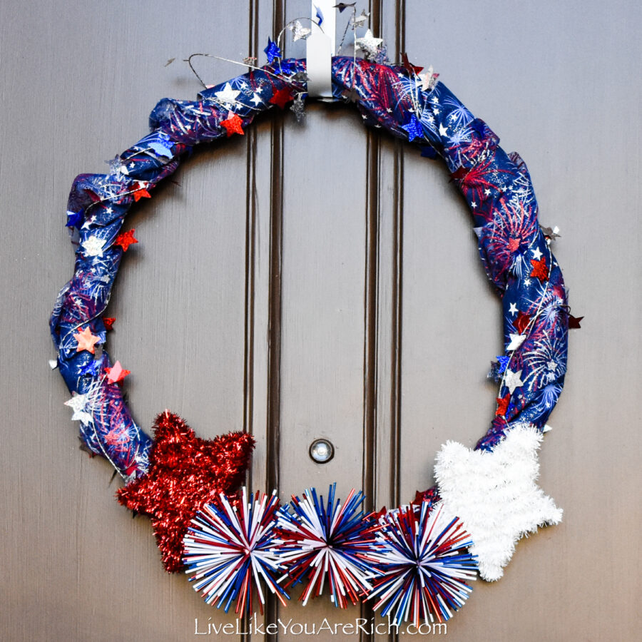 Red, White and Blue Firework Wreath - Live Like You Are Rich
