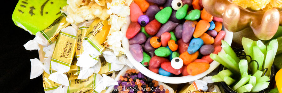 Kids Halloween Candy Charcuterie Board - Live Like You Are Rich