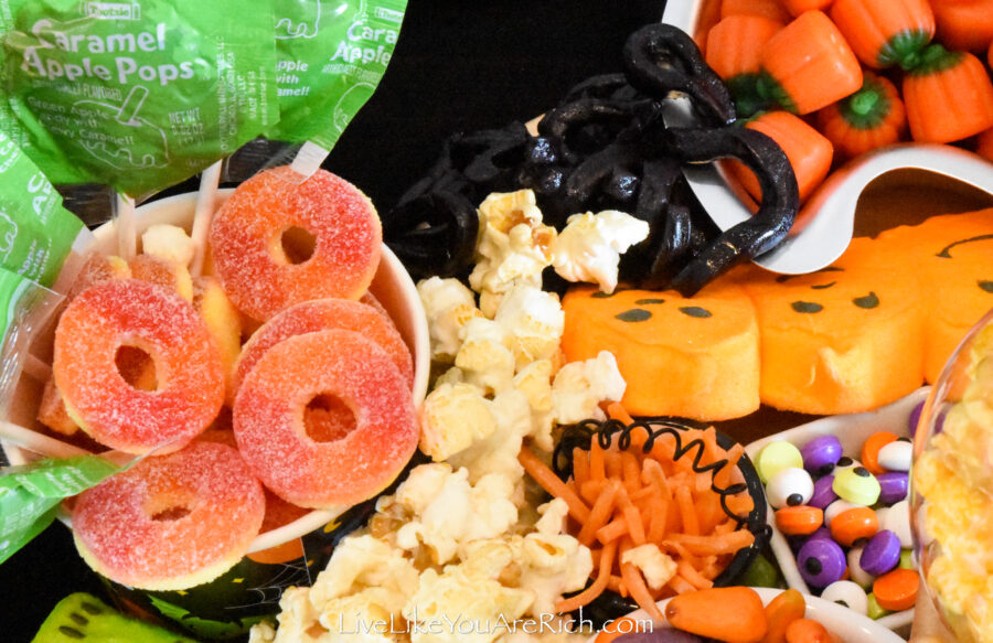 Kids Halloween Candy Charcuterie Board - Live Like You Are Rich