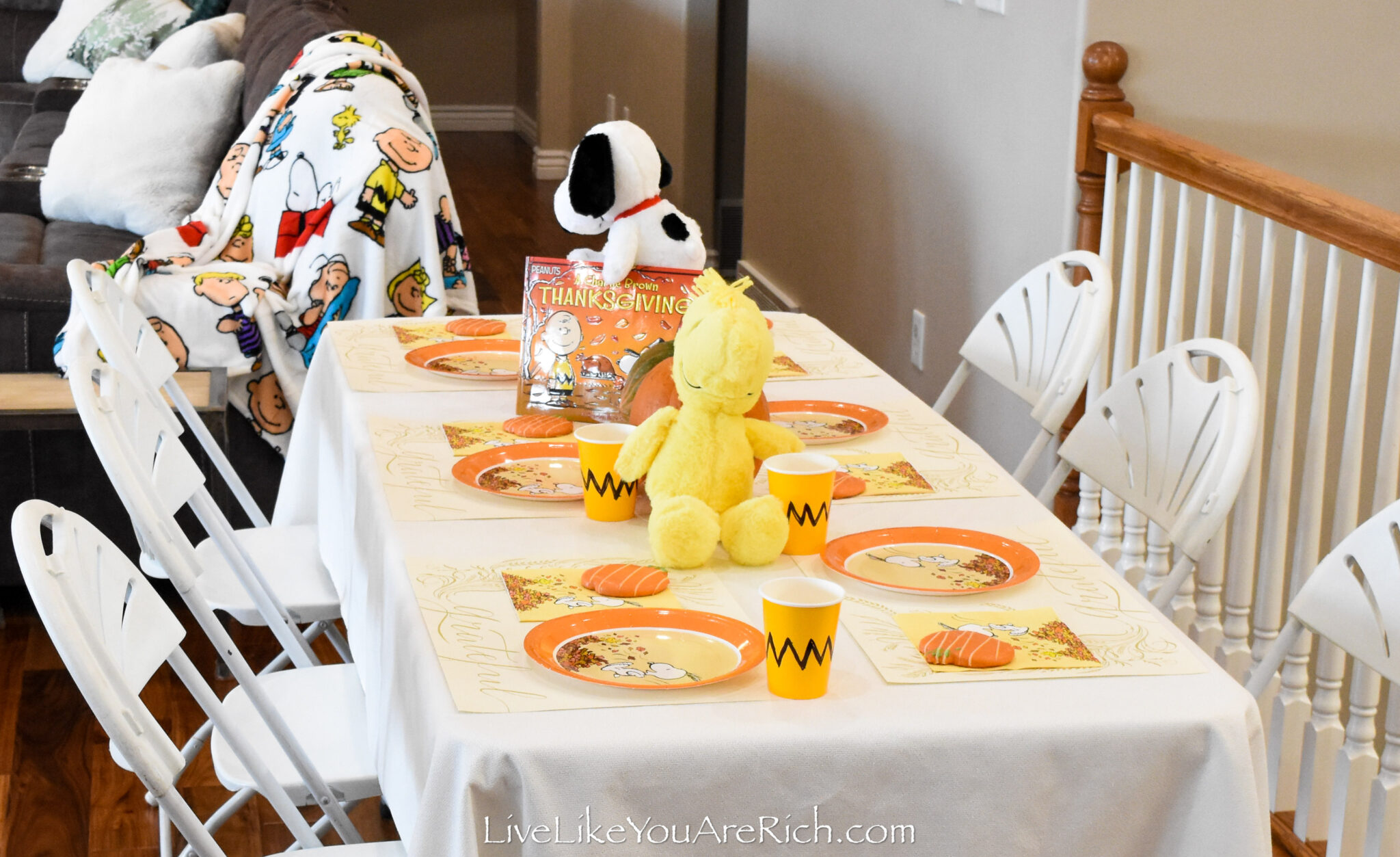 Peanuts Charlie Brown Thanksgiving Kids Tablescape - Live Like You Are Rich