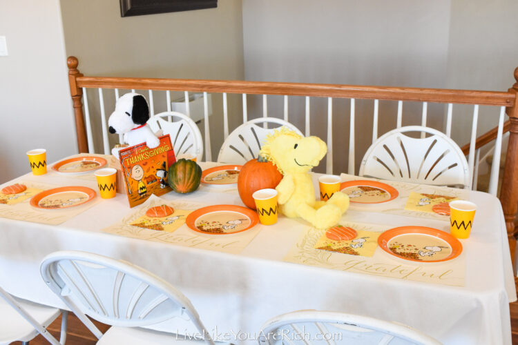 Peanuts Charlie Brown Thanksgiving Kids Tablescape - Live Like You Are Rich