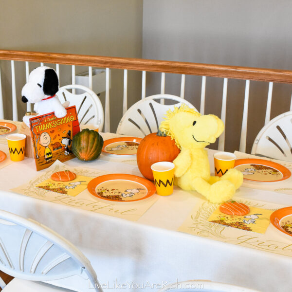 Peanuts Charlie Brown Thanksgiving Kids Tablescape - Live Like You Are Rich