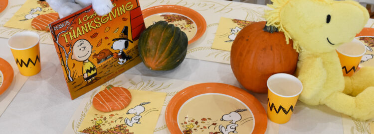Peanuts Charlie Brown Thanksgiving Kids Tablescape - Live Like You Are Rich
