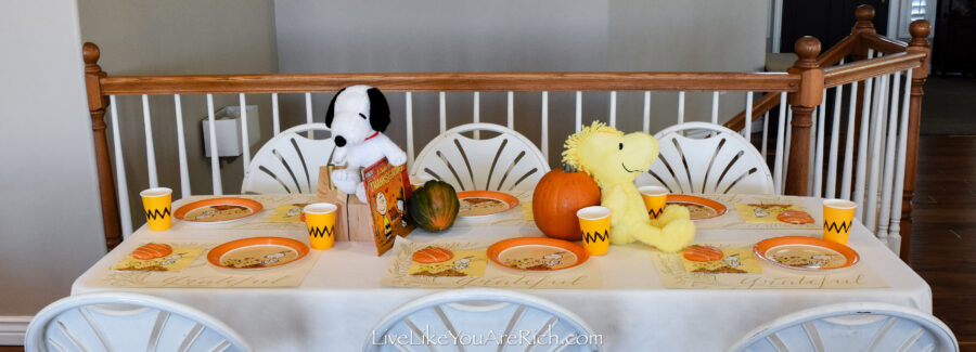 Peanuts Charlie Brown Thanksgiving Kids Tablescape - Live Like You Are Rich
