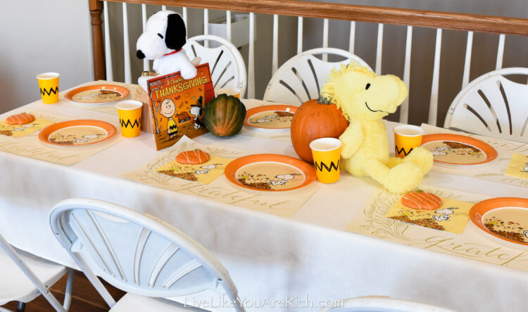 Peanuts Charlie Brown Thanksgiving Kids Tablescape - Live Like You Are Rich