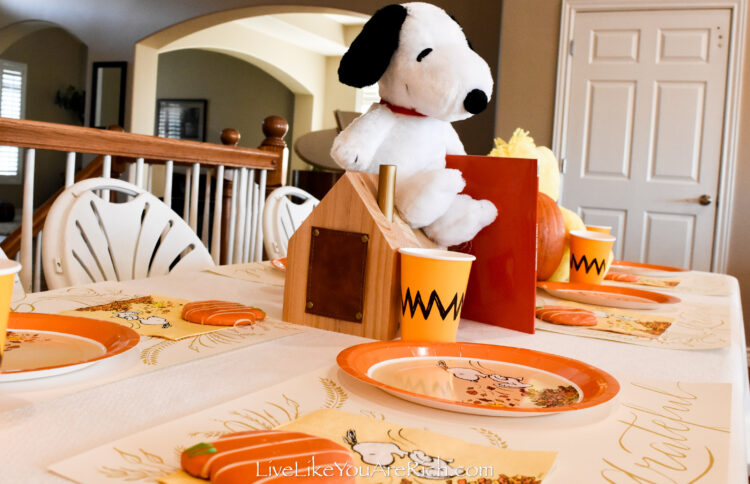 Peanuts Charlie Brown Thanksgiving Kids Tablescape - Live Like You Are Rich