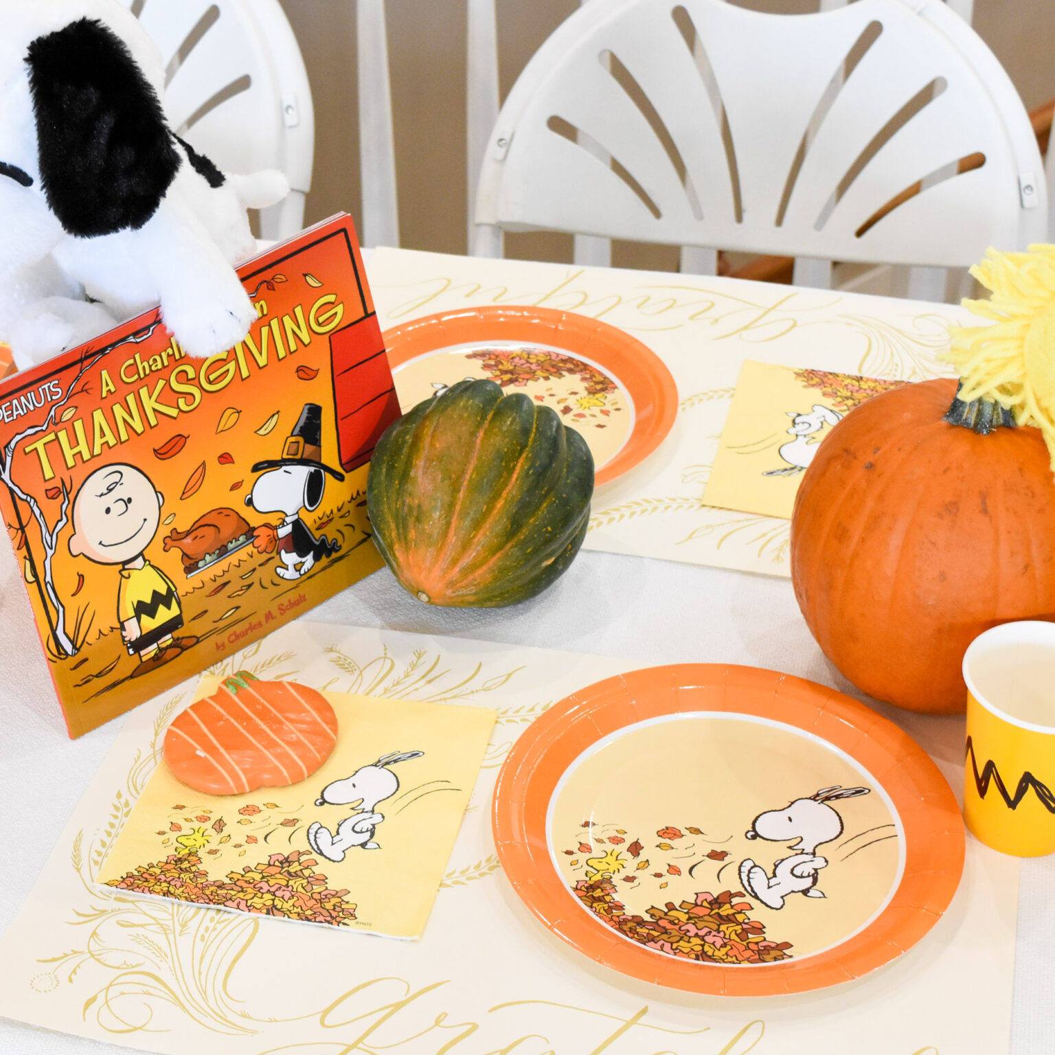 Peanuts Charlie Brown Thanksgiving Kids Tablescape - Live Like You Are Rich