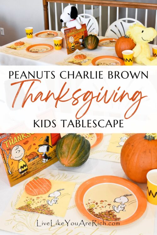 Peanuts Charlie Brown Thanksgiving Kids Tablescape - Live Like You Are Rich