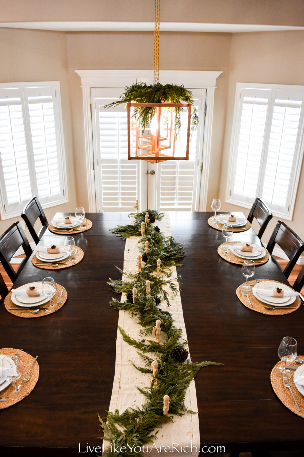 Cedar Garland Tablescape - Live Like You Are Rich