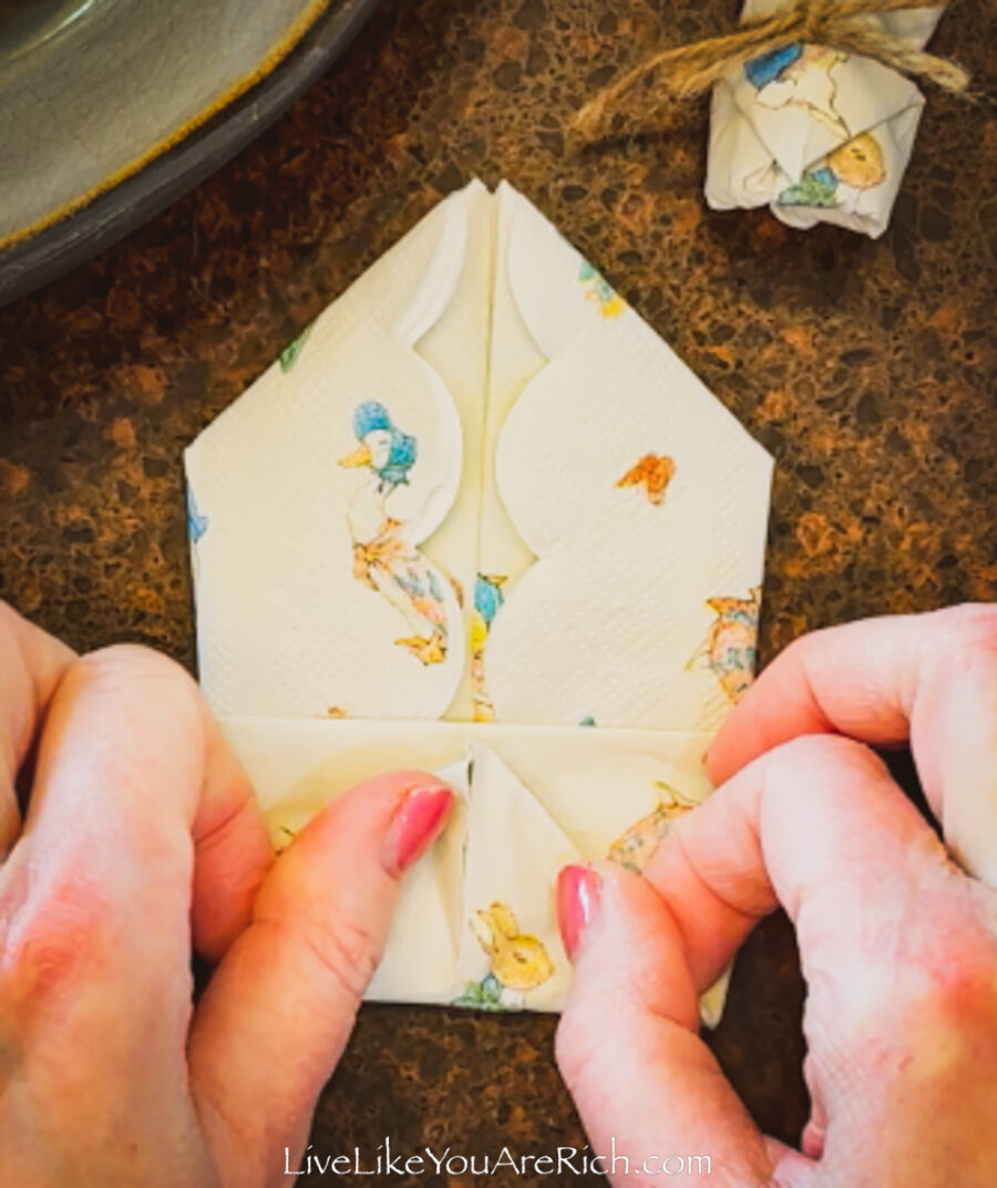 How to fold bunny ear napkins-8 - Live Like You Are Rich