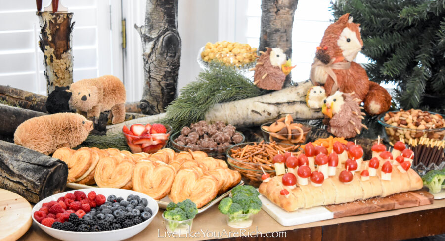 Cheese & Tomatoes Mushroom Display for a Woodland Party - Live Like You ...