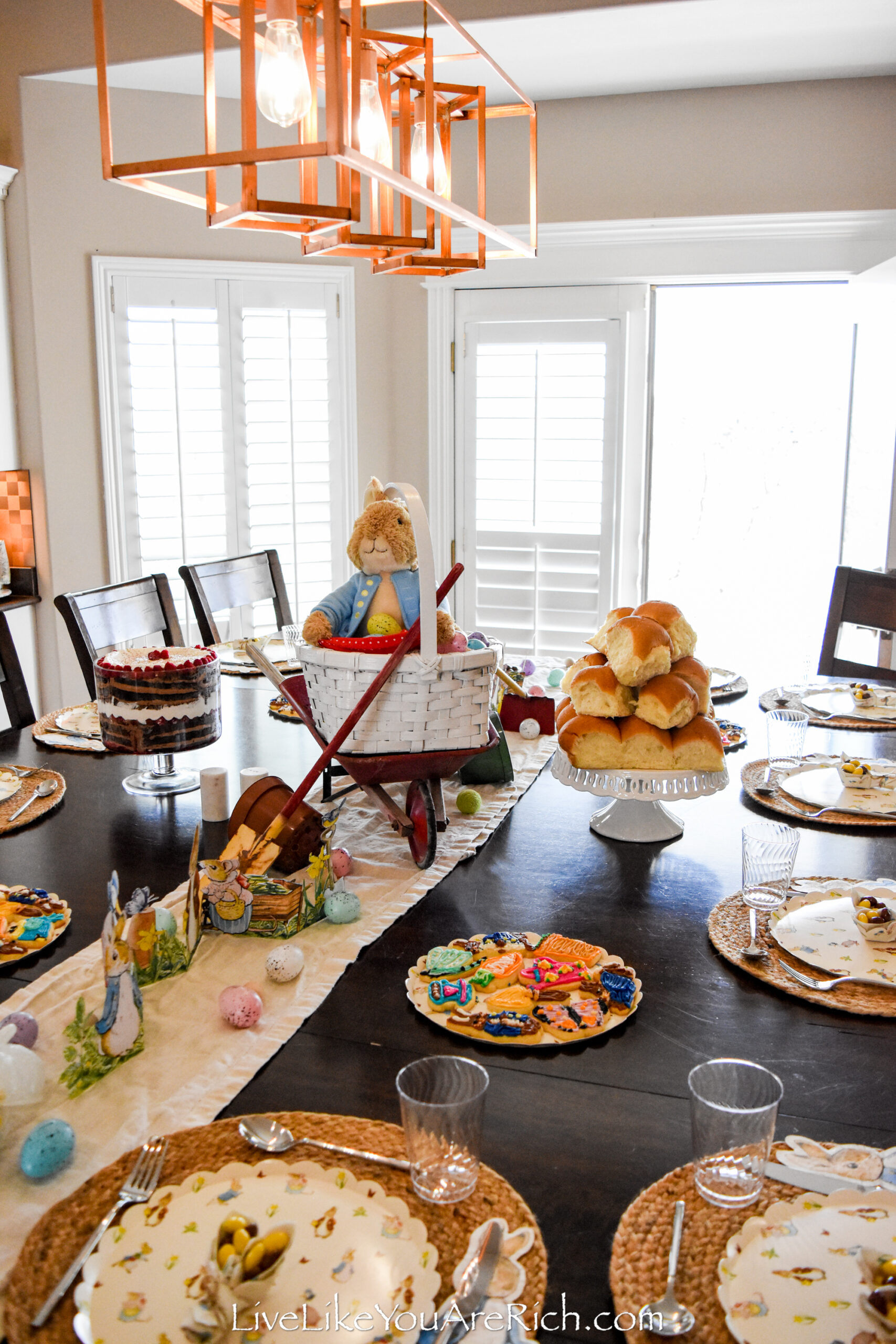Peter Rabbit Easter Tablescape - Live Like You Are Rich