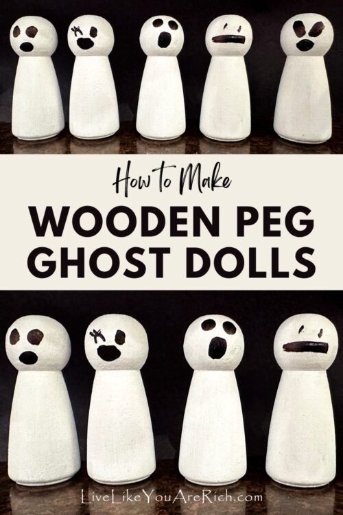 Wooden Peg Ghost Dolls - Live Like You Are Rich
