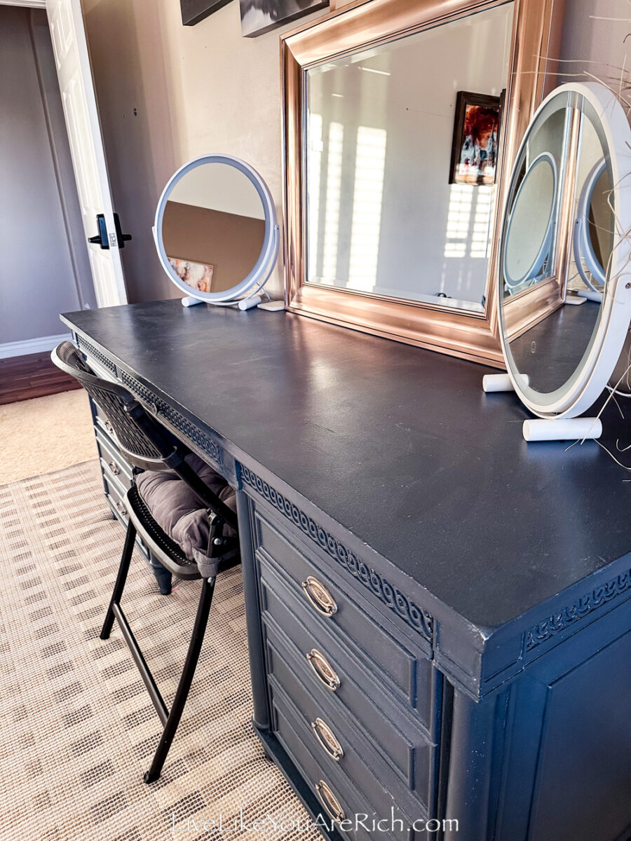 Desk to Vanity Transformation - Live Like You Are Rich