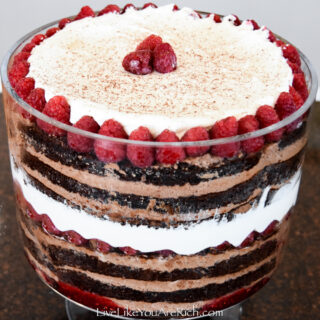 Chocolate Raspberry Cake Trifle - Live Like You Are Rich