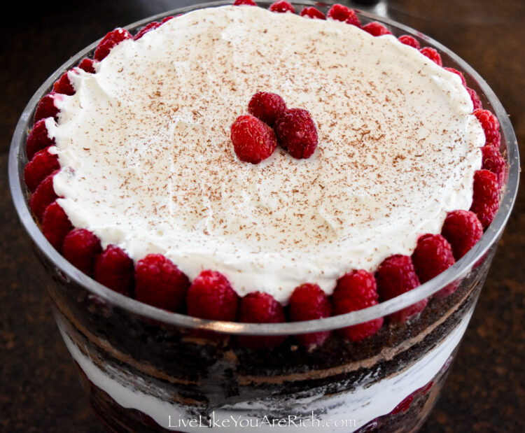 Chocolate Raspberry Cake Trifle - Live Like You Are Rich