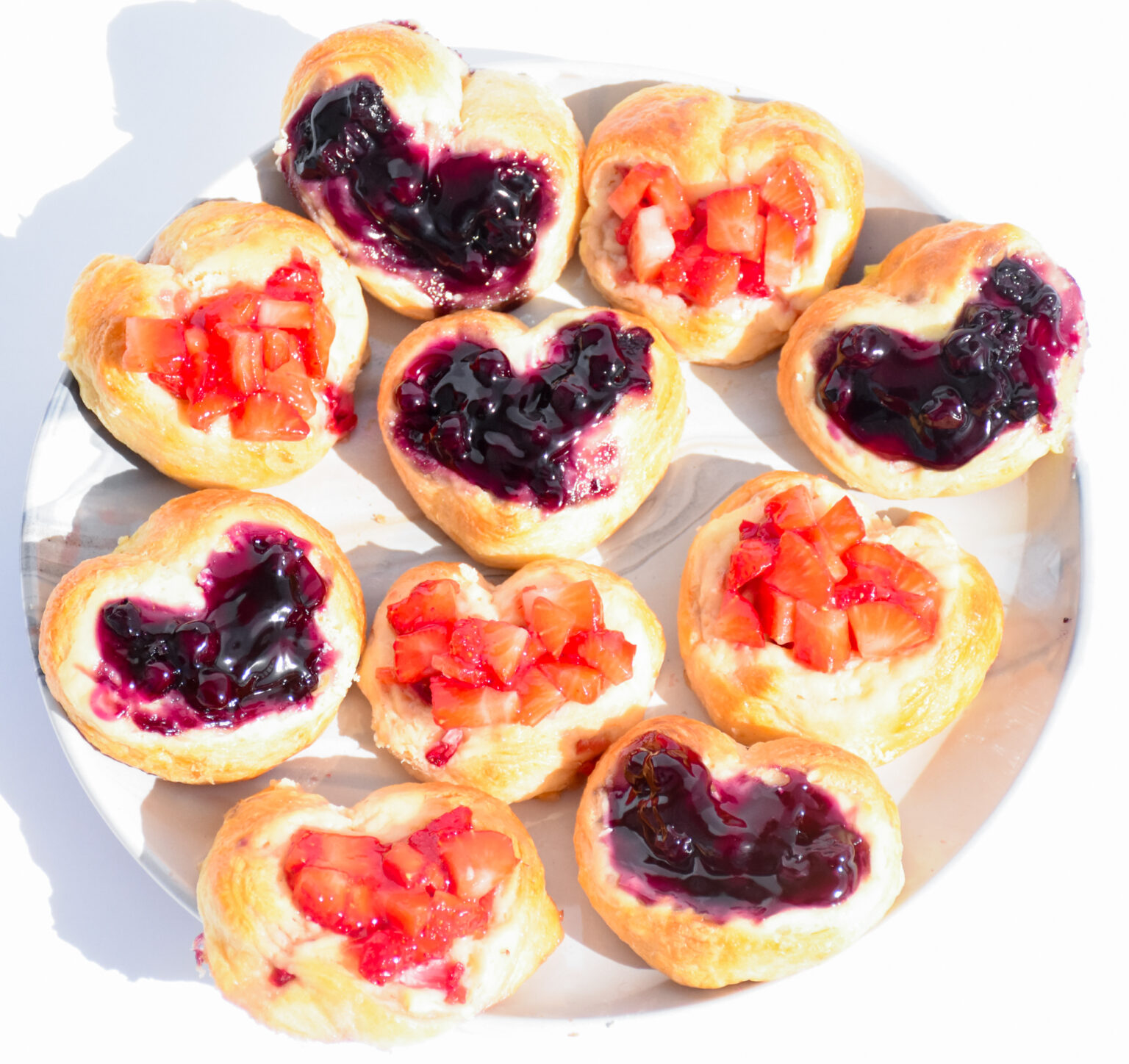 Heart-Shaped Cream Cheese Berry Pastries - Live Like You Are Rich