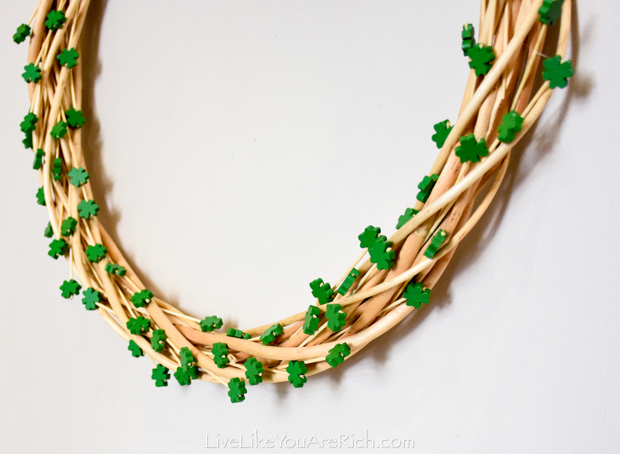 Shamrock Grapevine Wreath - Live Like You Are Rich